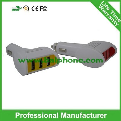 2016 5V 3.4A wholesale USB Car Charger, 3 USB Car Charger for iPhone