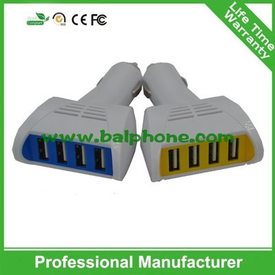 New arrive 2016 5V 9.6A wholesale USB Car Charger, 4 USB Car Charger for smartphone
