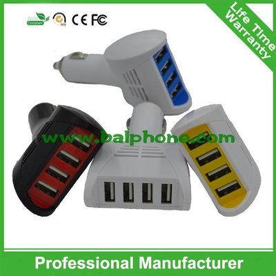 New arrive 2016 5V 9.6A wholesale USB Car Charger, 4 USB Car Charger for smartphone