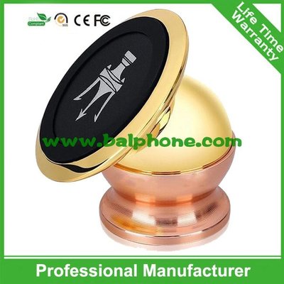 Gold Metal 360 Degree Rotation Magnetic Car Mount Universal Mobile Phone car holder