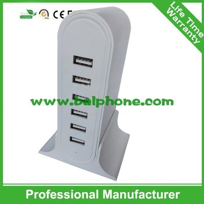 2016 Quick 2.0 6 USB wall charger AC adapter for mobile phone