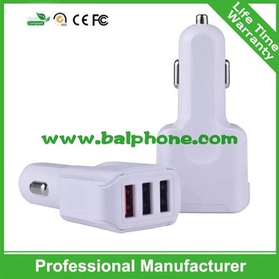 Fireproof Private new mould car charger type-C Quick car charger 2 USB 3 usb car charger