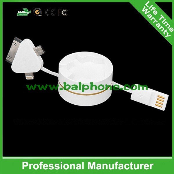 universal usb cable 3 in1 retractable usb cable charge and data cable 3 in1 retractable