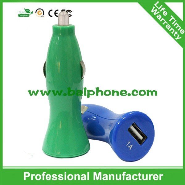 universal mini multiple mobile phone 1 port car charger , CE&FCC certified single usb car
