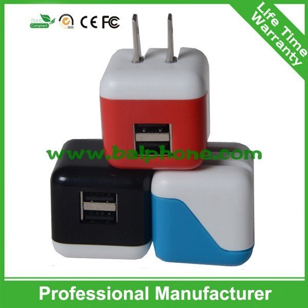 high quality 5V 2.1A dual usb mobile phone travel charger,home charger,wall charger