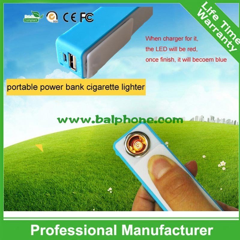 Portable Power Bank Multi Function Mini Flashlight+cigar Lighter+ Mobile power bank