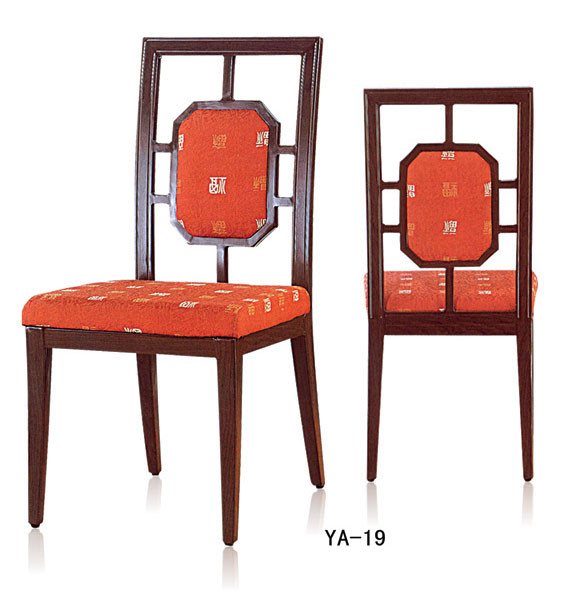 Metal wood look upholsteredt dining chair (YA-19)