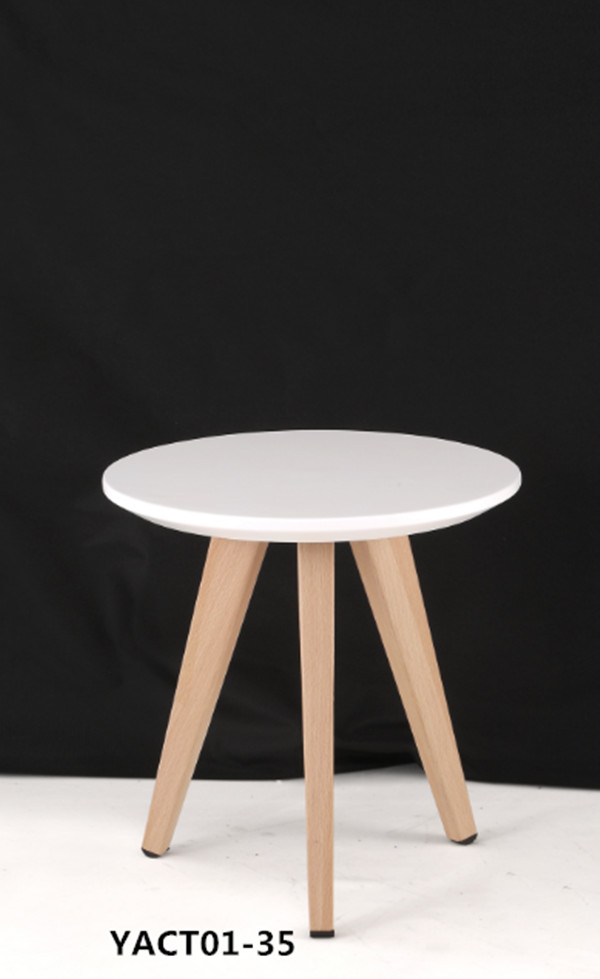 Factory price strong iron leg imitating-wood MDF living table (YACT01-35)