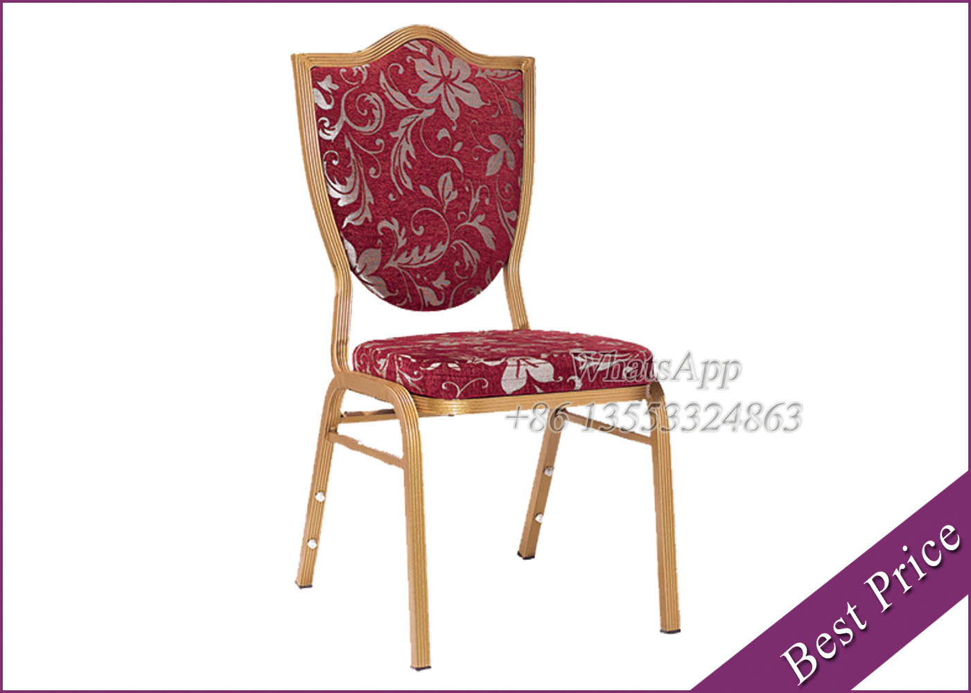Hot Sale Red Velvet Banquet Aluminum Chairs With Hotel Restaurant (YA-8)
