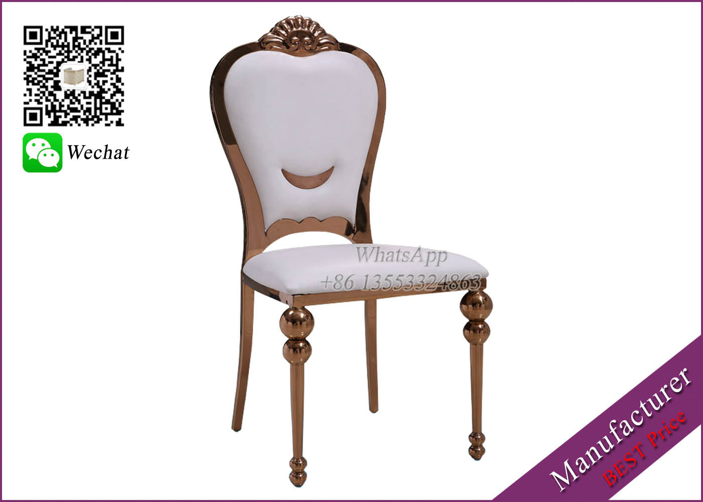 Rose Gold Color Wedding Chairs For Sale with Wholosale Price (YS-49)