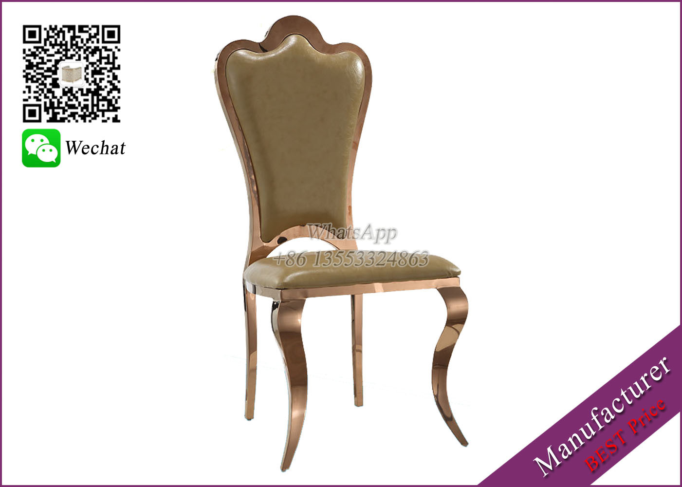Leather Event Chairs With Gold Color For Wedding Party (YS-60)