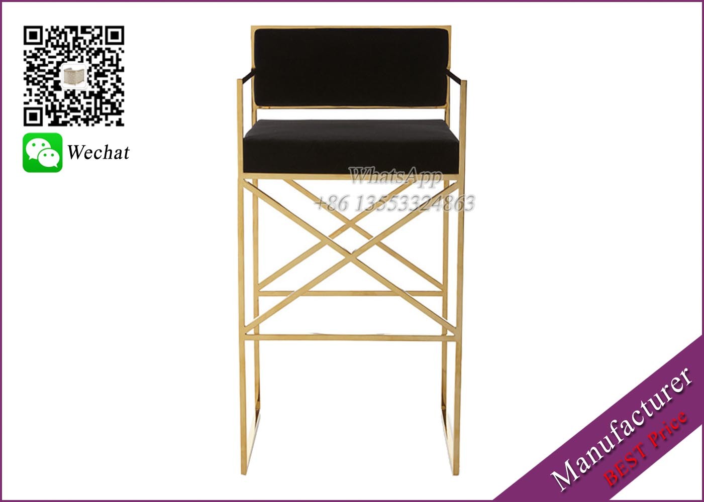 Black Cushion Wedding Bar Chairs For Sale Cheaper Price (YS-100)
