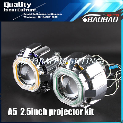 A10S  2.5inch 35w 55w bixenon hid projector lens light with double CCFL Angel eye supplier