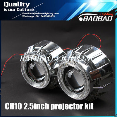 CH10  2.5inch H1 bixenon hid projector lens light with Double Crystal angel eye supplier