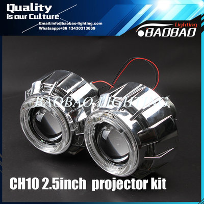 CH10  2.5inch H1 bixenon hid projector lens light with Double Crystal angel eye supplier