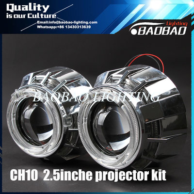 CH10  2.5inch H1 bixenon hid projector lens light with Double Crystal angel eye supplier