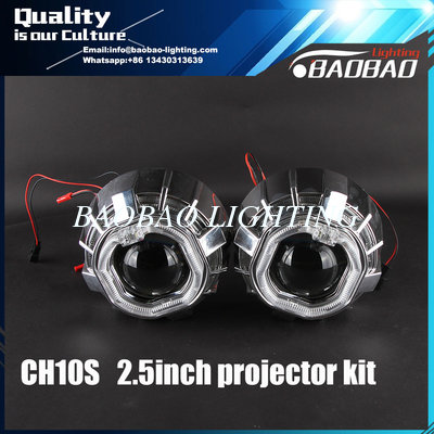 CH10S  2.5inch H1 bixenon hid projector lens light with Double Crystal angel eye supplier