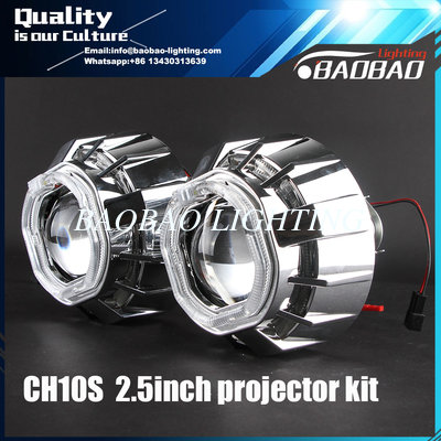 CH10S  2.5inch H1 bixenon hid projector lens light with Double Crystal angel eye supplier
