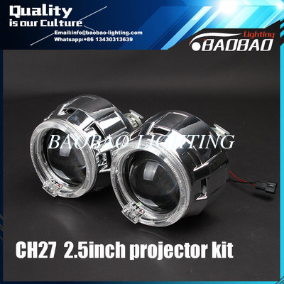 CH27  2.5inch H1 bixenon hid projector lens light with Single Crystal angel eye supplier