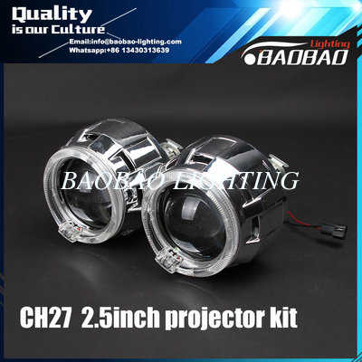 CH27  2.5inch H1 bixenon hid projector lens light with Single Crystal angel eye supplier
