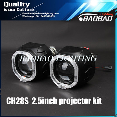 CH28S  2.5inch H1 bixenon hid projector lens light with Single Crystal angel eye supplier