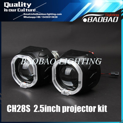 CH28S  2.5inch H1 bixenon hid projector lens light with Single Crystal angel eye supplier