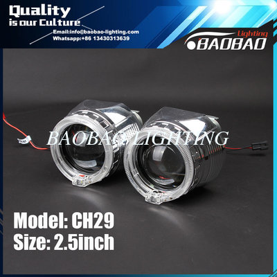 CH29  2.5inch H1 bixenon hid projector lens light with Single Crystal angel eye supplier