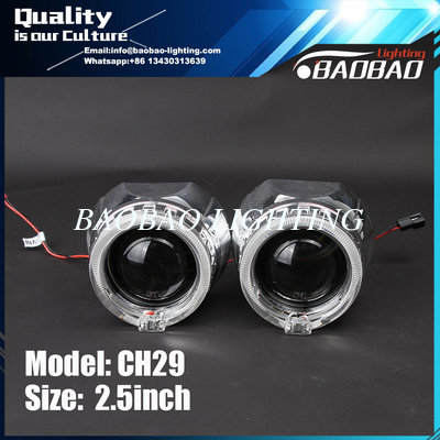 CH29  2.5inch H1 bixenon hid projector lens light with Single Crystal angel eye supplier