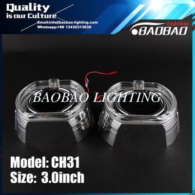CH31  3.0inch H1 bixenon hid projector lens light with Single Crystal angel eye supplier