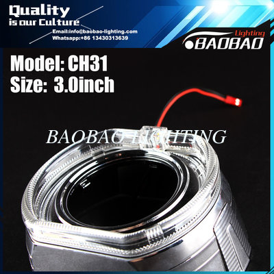 CH31  3.0inch H1 bixenon hid projector lens light with Single Crystal angel eye supplier