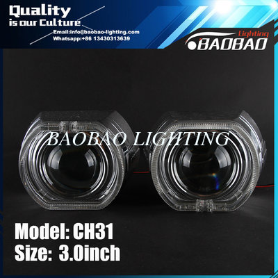 CH31  3.0inch H1 bixenon hid projector lens light with Single Crystal angel eye supplier