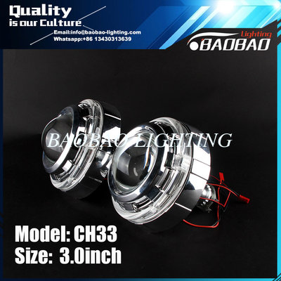CH33  3.0inch H1 bixenon hid projector lens light with Single Crystal angel eye supplier