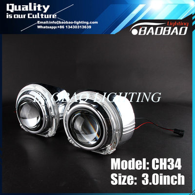 CH34  3.0inch H1 bixenon hid projector lens light with Single Crystal angel eye supplier