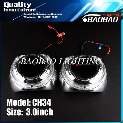 CH34  3.0inch H1 bixenon hid projector lens light with Single Crystal angel eye supplier