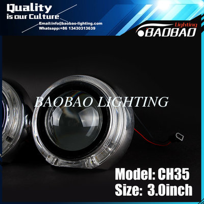 CH35  3.0inch H1 bixenon hid projector lens light with Single Crystal angel eye supplier
