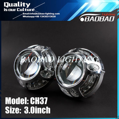 CH37 3.0inch H1 bixenon hid projector lens light with Single Crystal angel eye supplier