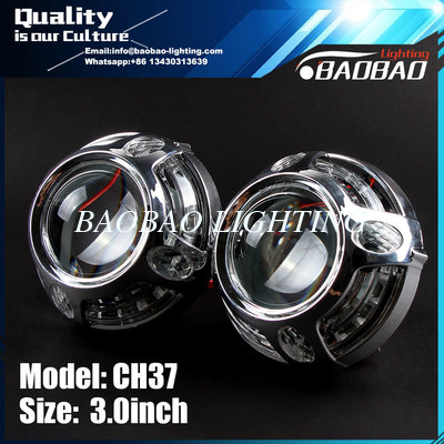 CH37 3.0inch H1 bixenon hid projector lens light with Single Crystal angel eye supplier