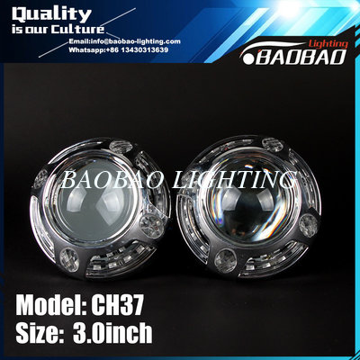 CH37 3.0inch H1 bixenon hid projector lens light with Single Crystal angel eye supplier