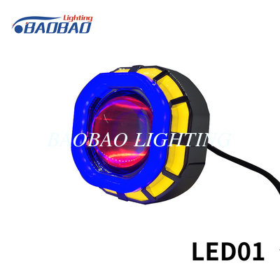 LED01 Double angel eye without fan motorcycle led headlight projector lens supplier