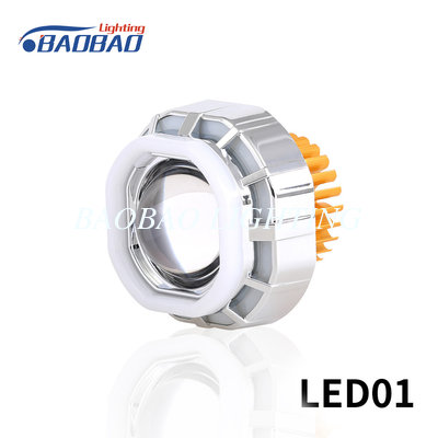 LED01 Double angel eye without fan motorcycle led headlight projector lens supplier