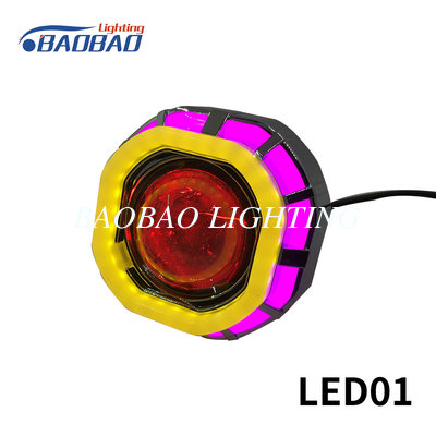 LED01 Double angel eye without fan motorcycle led headlight projector lens supplier