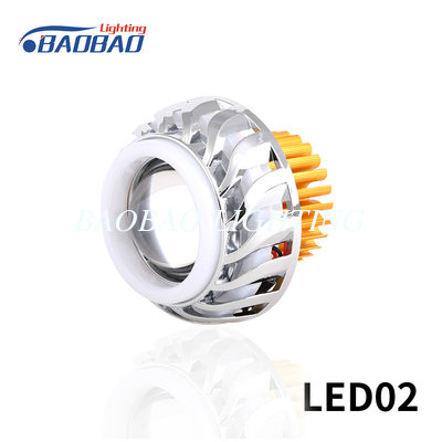 LED02 Double angel eye without fan motorcycle led headlight projector lens supplier