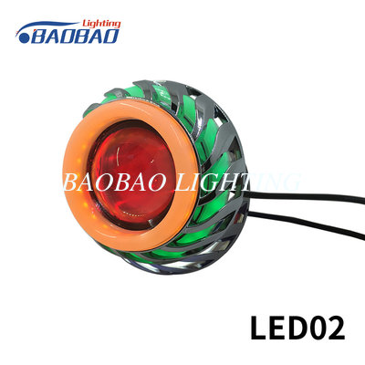 LED02 Double angel eye without fan motorcycle led headlight projector lens supplier