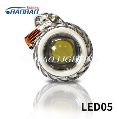 LED05 Double angel eye without fan motorcycle led headlight projector lens supplier