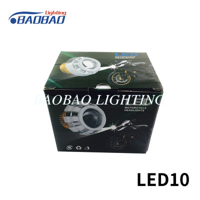 LED10 Double angel eye without fan motorcycle led headlight projector lens supplier