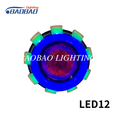 LED12 Double angel eye without fan motorcycle led headlight projector lens supplier