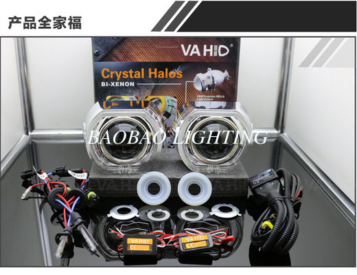 CH24 3.0inch Round Crystal angel eye Bixenon Car hid xenon projector kit supplier
