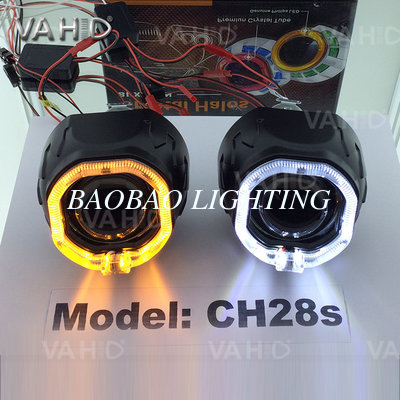 CH28S  2.5inch Square Crystal angel eye Bixenon Car hid xenon projector kit supplier
