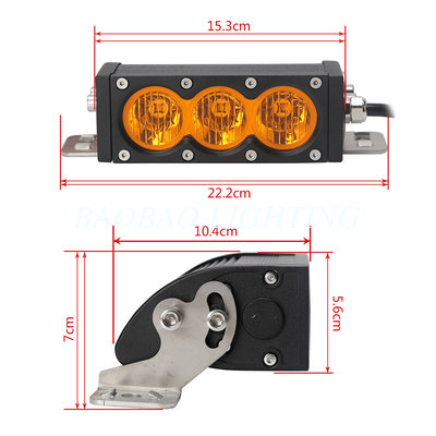H Style 30W Yellow Color 3pcs 10W CREE LED LIGHT BAR 6000K 10-30V Combo Beam,Flood Beam, Spot beam supplier