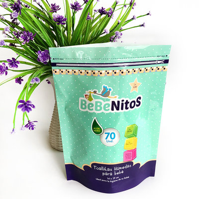 China Daily packaging bag 8 colors printing wipes plastic bag with zipper 90 mic PA/PE high barrier material stand up pouch supplier